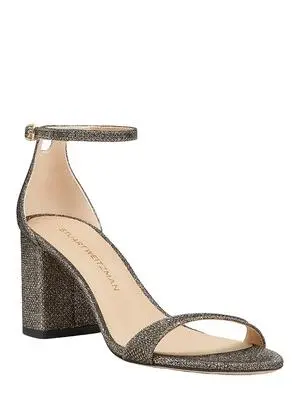 STUART WEITZMAN Nudist Block 75 Sandals - New Pyrite