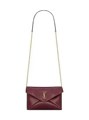 Saint Laurent Saint Laurent Cassandre Chain Pouch Dark Ruby