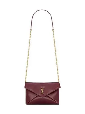 Saint Laurent Cassandre Chain Pouch - Dark Ruby