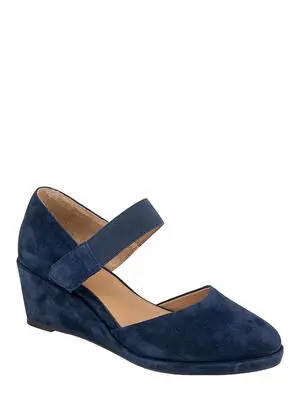 KENNETH COLE Oriana Wedge Pumps - Navy Suede