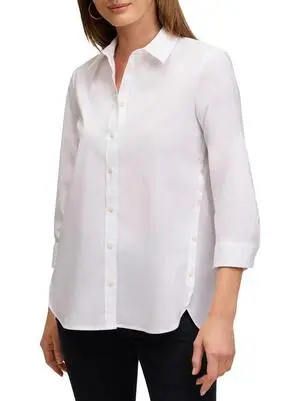 Foxcroft Juliet Three-quarter Sleeve Button-up Shirt - White