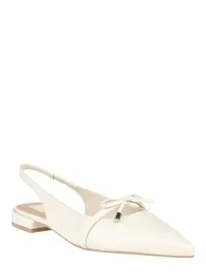 Dolce Vita Payge Pointed Toe Slingback Pumps - Off White Crinkle Patent