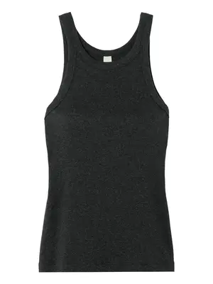 TOTEME Ribbed Organic Cotton-blend Jersey Tank - Gray