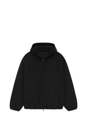 Fear Of God Essentials Brushed Hooded Bomber Jacket - Black