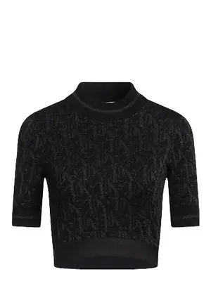 Palm Angels Lightweight Knit Metallic Sweater - Black