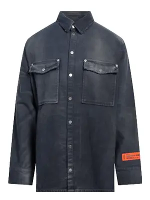 Heron Preston Denim Shirt Slate Size Cotton - Blue