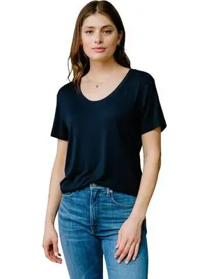ABLE Mae Drapey Tee - Black