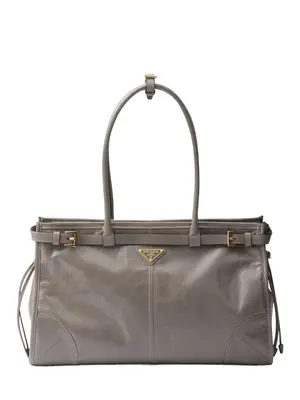Prada Bonnie Large Leather Handbag - Pewter