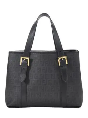 Fendi Zucchino Coated Canvas Tote - Black