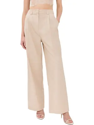 Lioness La Quinta Pinstripe Trousers - Tan Pinstripe