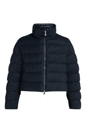Moncler Moncler Thoiry Sparkly Down Puffer Jacket Navy