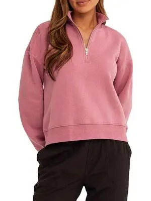 THREADS 4 THOUGHT Threads 4 Thought Constance Triblend Half Zip Pullover Sweatshirt Wild Rose
