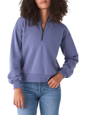 THREADS 4 THOUGHT Threads 4 Thought Constance Triblend Half Zip Pullover Sweatshirt Zinc