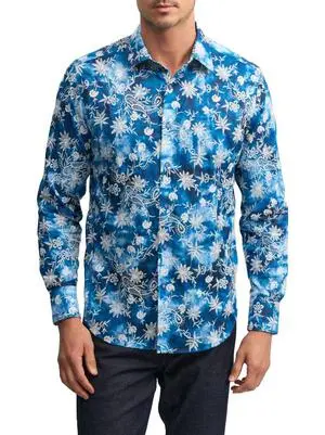 Robert Graham Superior Embroidered Button-up Shirt - Blue