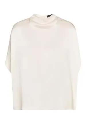 Lapointe Mock-neck Cape T-shirt - Cream