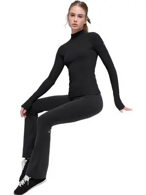 Alo Yoga Ribbed Mesmerize Long Sleeve Top - Black