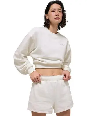 Alo Yoga Cropped Crewneck Top - Ivory