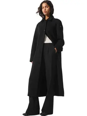 Alo Yoga Wool Metro Long Overcoat - Black