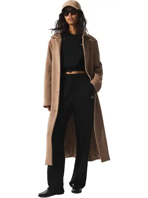 Alo Yoga ALO Wool Metro Long Overcoat Toasted Almond