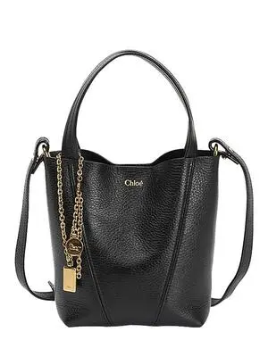 Chloé Small Spin Leather Tote - Black Leather