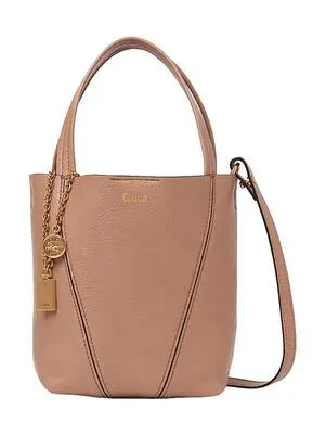 Chloé Small Spin Leather Tote - Woodrose Leather
