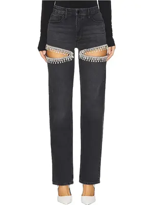 Good American Good Icon Straight Diamond Jeans - Black376