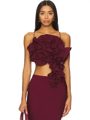CAMILA COELHO Hera Top - Oxblood Red