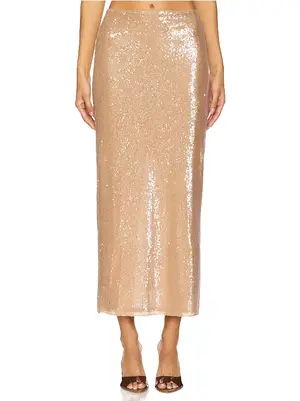 CAMILA COELHO Noella Sequin-embellished Skirt - Neutral