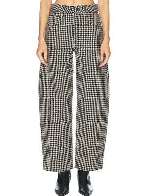 FRAME The Tweed Barrel Trousers - Houndstooth
