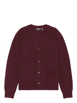 WAO WAO Solid Brushed Cardigan Burgundy