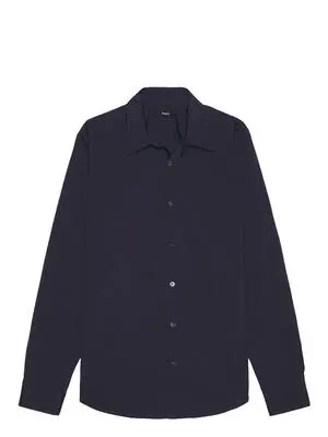 Theory Sylvain Wealth Shirt In Navy - Eclipse