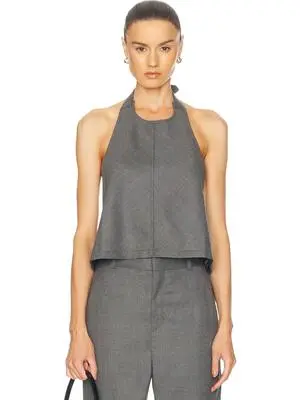 Wardrobe.NYC Backless Halter Top - Charcoal