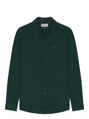 Barbour Robertson Tailored Herringbone Shirt In Green - Evergreen
