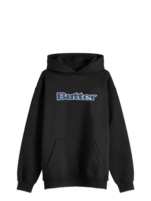 BUTTER GOODS Denim Logo Applique Hoodie - Black
