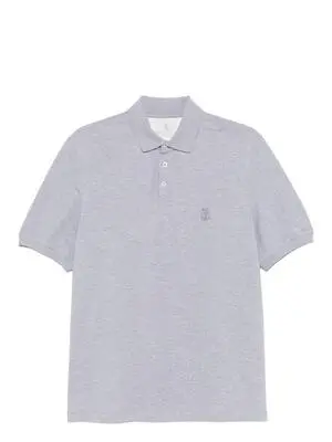 Brunello Cucinelli Logo-print Polo Shirt - Grey