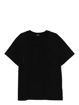 Balmain Flocked-logo T-shirt - Black