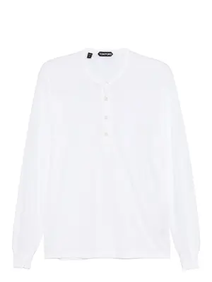 TOM FORD Long-sleeve Henley T-shirt - White