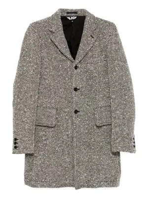 BLACK COMME DES GARÇONS Herringbone Tweed Coat - Grey