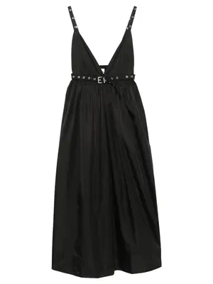 GANNI Duchesse Strap Midi Dress - Black