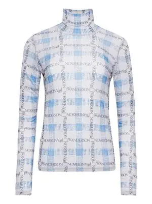 JW Anderson Logo Check-print Top - Blue