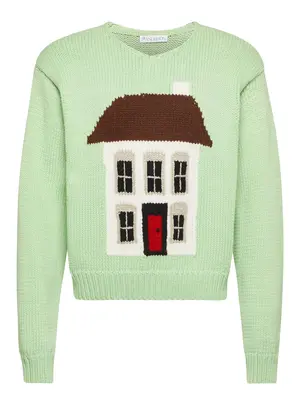 JW Anderson House-intarsia Sweater - Green