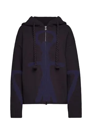 JW Anderson Anchor-intarsia Hoodie - Black