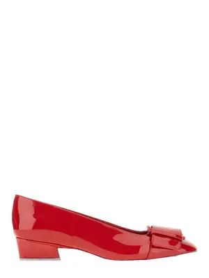 FERRAGAMO Lipstick Leather Ballerinas - Red