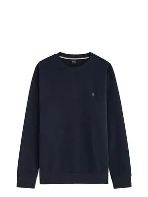 BOSS Logo Cotton-blend Sweatshirt - Dark Blue
