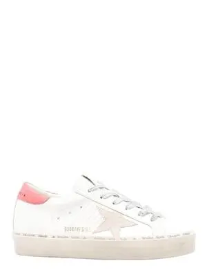 GOLDEN GOOSE Hi Star Sneakers - White/taupe/mineral Red