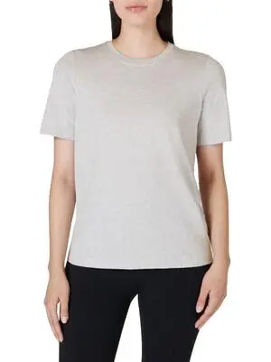 Sweaty Betty Essential Crewneck T-shirt - Light Grey Marl