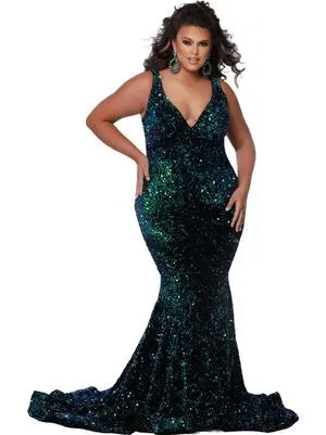 SYDNEY'S CLOSET Sequin Mermaid Evening Gown - Cosmic