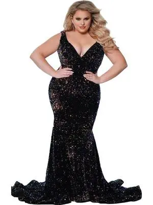 SYDNEY'S CLOSET Sequin Mermaid Evening Gown - Supernova