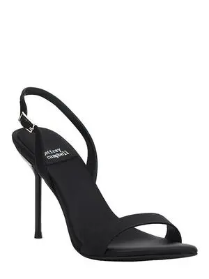 Jeffrey Campbell Go Getter Slingback Sandals Black Satin