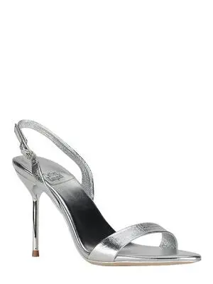 Jeffrey Campbell Go Getter Slingback Sandals Silver Metallic